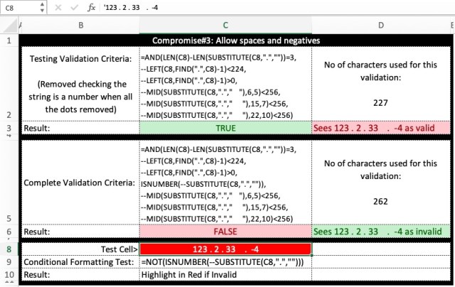Validating IP Address Entries in Excel | RedNectar's Blog